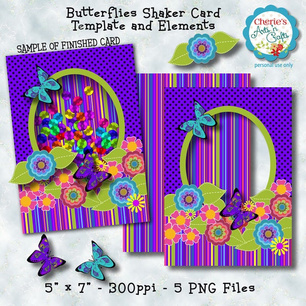 Shaker Card Template - Etsy