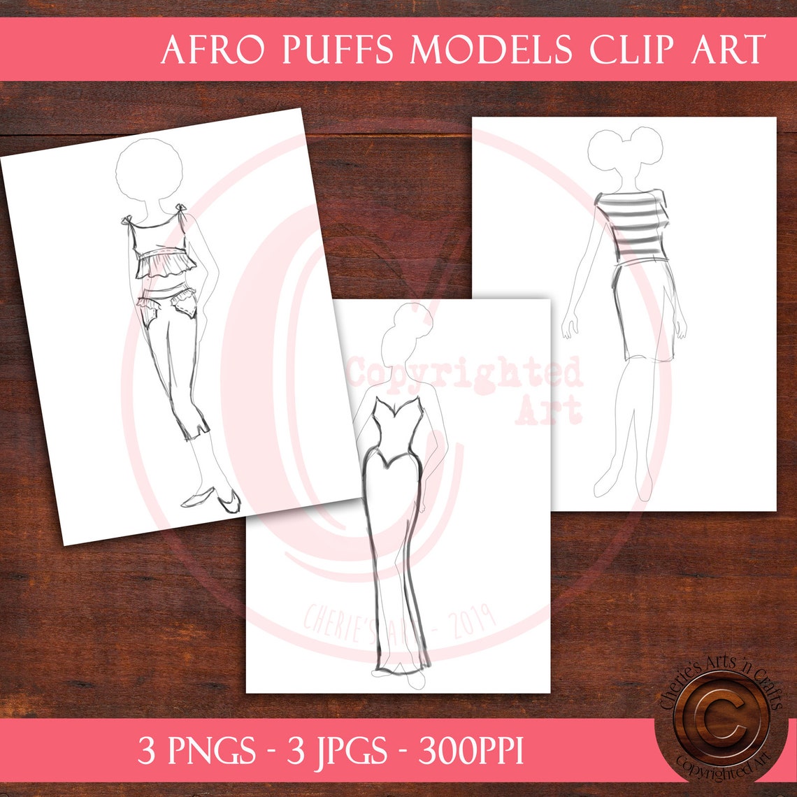 Women Models Clip Art Clip Art Silhouettes Models Graphics | Etsy