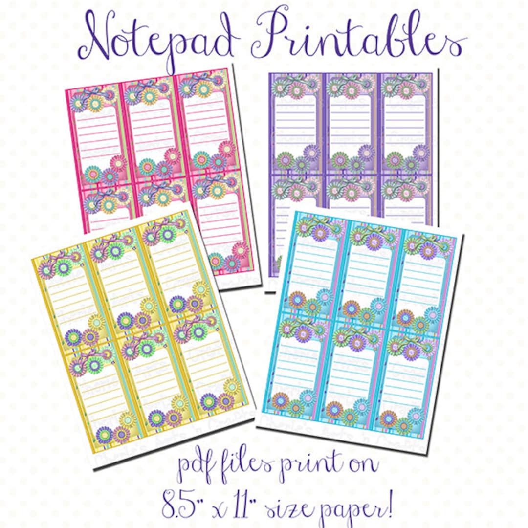 Note Pads Printables | DIY Printable Note Pads | Digital Download ...