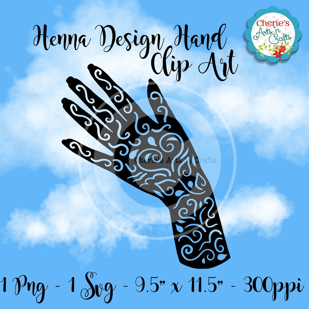 Henna Hand Design Clip Art SVG and PNG Designer Resources Hand Cliparts ...