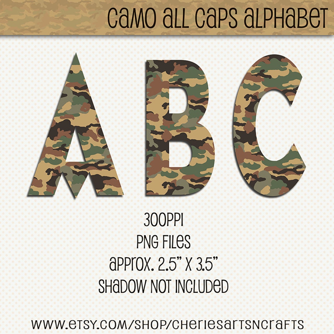 Camo Alphabet Camo Letters All Caps Digital Scrapbooking - Etsy