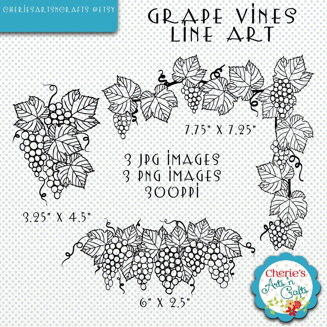 Grapevines Line Art JPG Files Grapevines PNG Line Art - Etsy