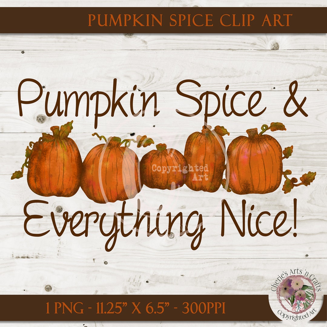 Pumpkin Spice Row of Pumpkins Clip Art Designer Resources PNG Clip Art ...