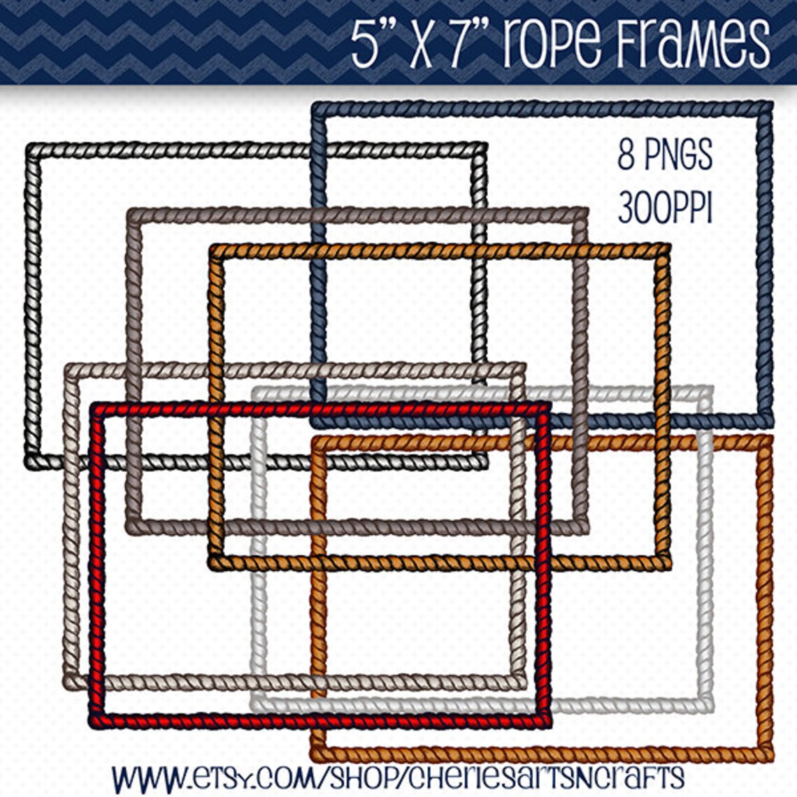 Rope Frames Clip Art Nautical Rope Borders Rope Borders Clip | Etsy