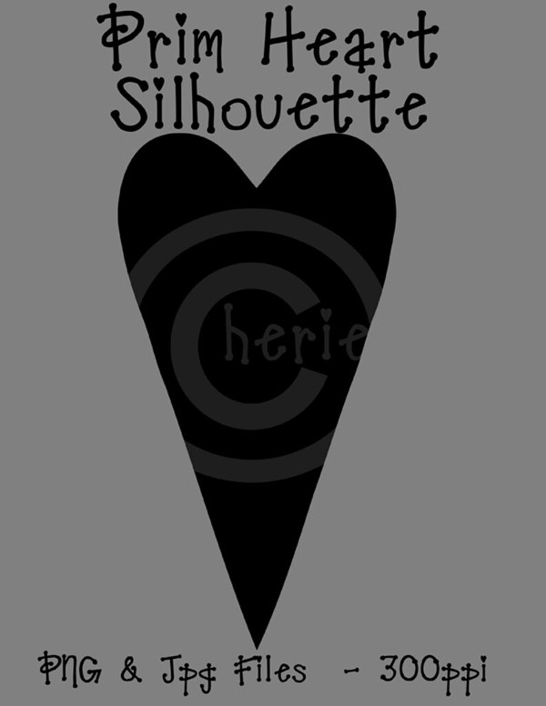 Prim Heart Clip Art Black Primitive Heart Heart Graphics - Etsy