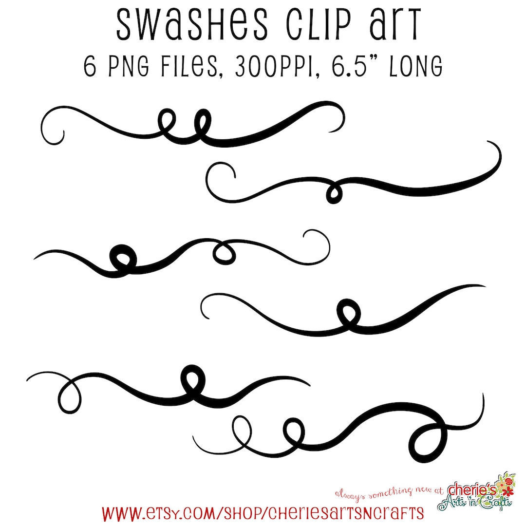 Swashes, Swash Clip Art, Decorative Swirls, Decorative Borders ...