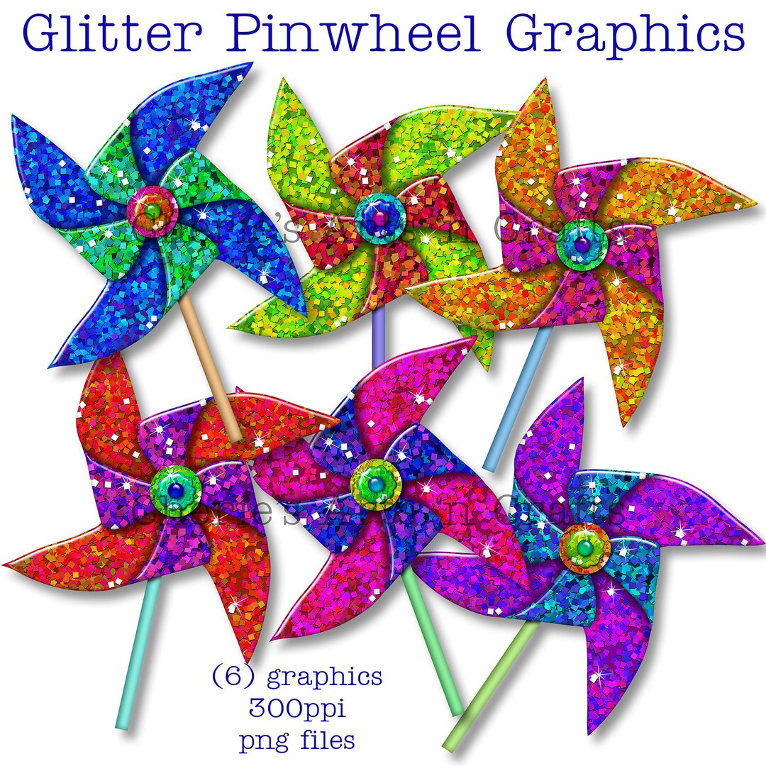 Pinwheels Clip Art Glitter Pinwheels Graphics PNG Files - Etsy