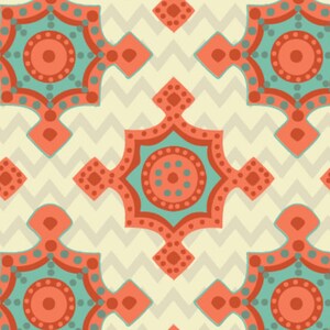 Coral Paisley Digital Scrapbook Backgrounds, Digital Papers, Teal and ...
