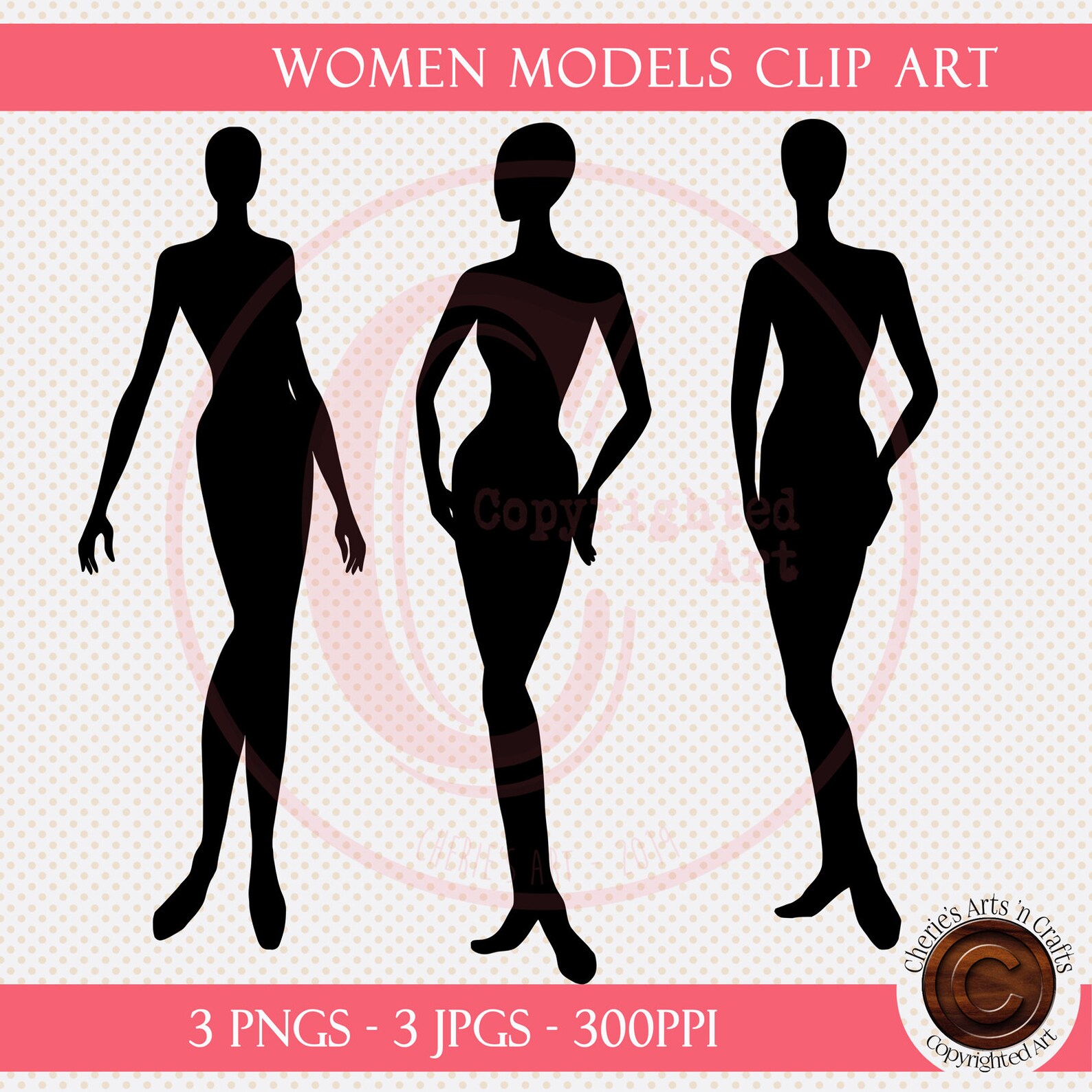 Women Models Clip Art Clip Art Silhouettes Models Graphics | Etsy