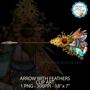 Fall Arrow Feathers Berries Clip Art Digital Clip Art Designer ...