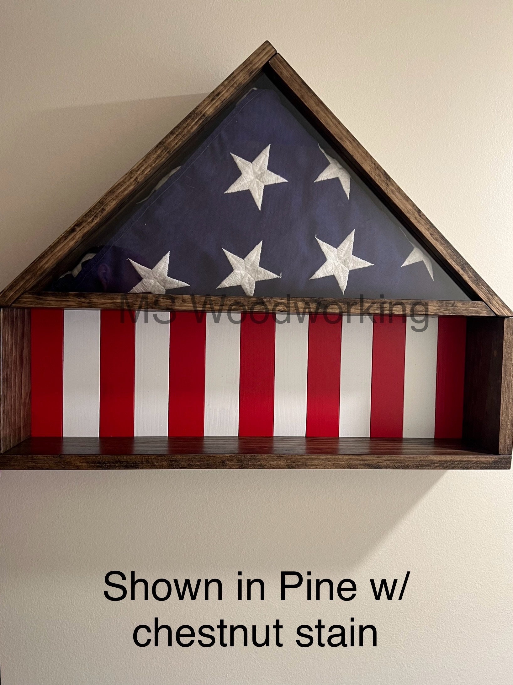 Solid Wood Burial Flag Display - Etsy