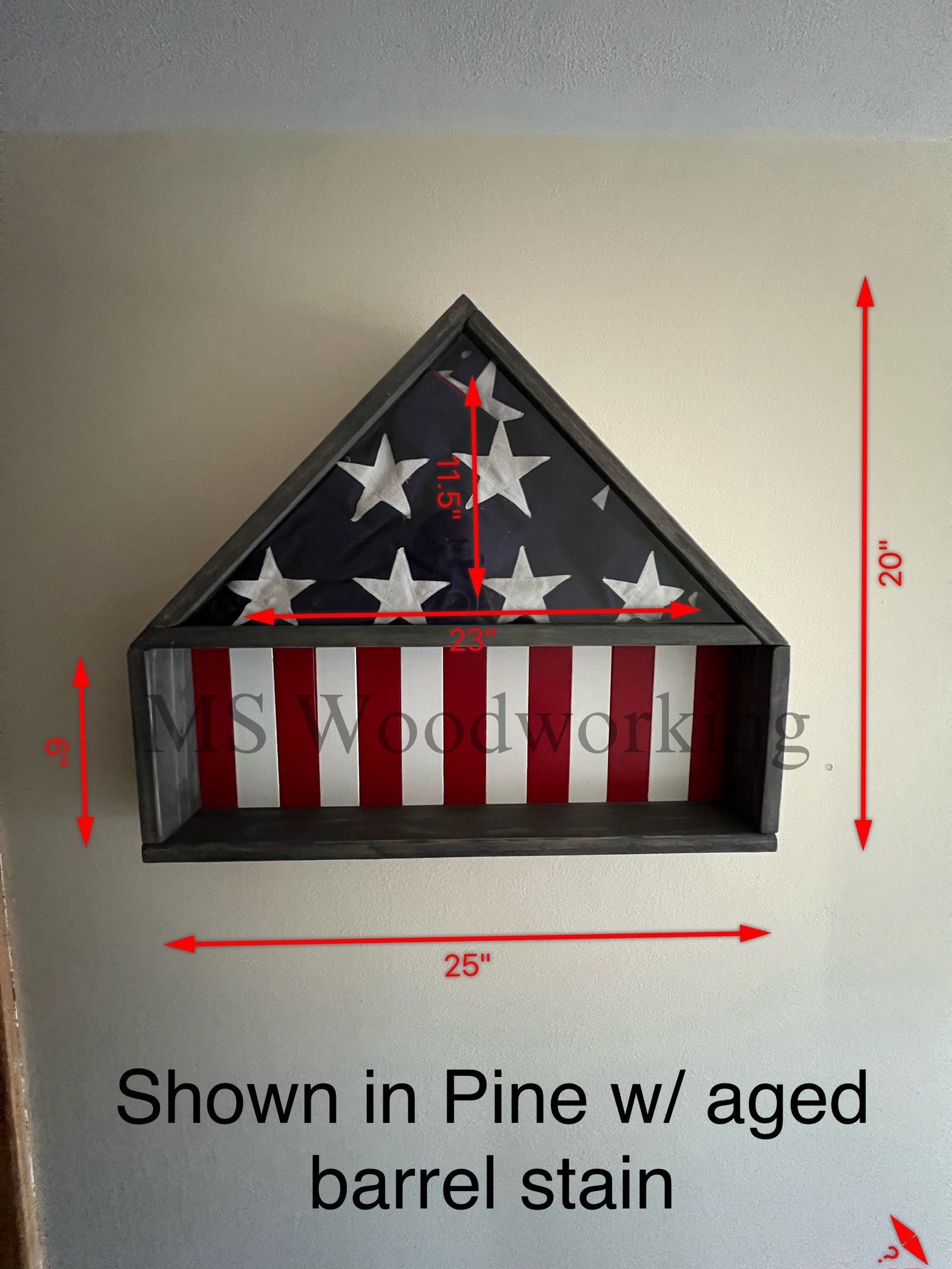 Solid Wood Burial Flag Display - Etsy