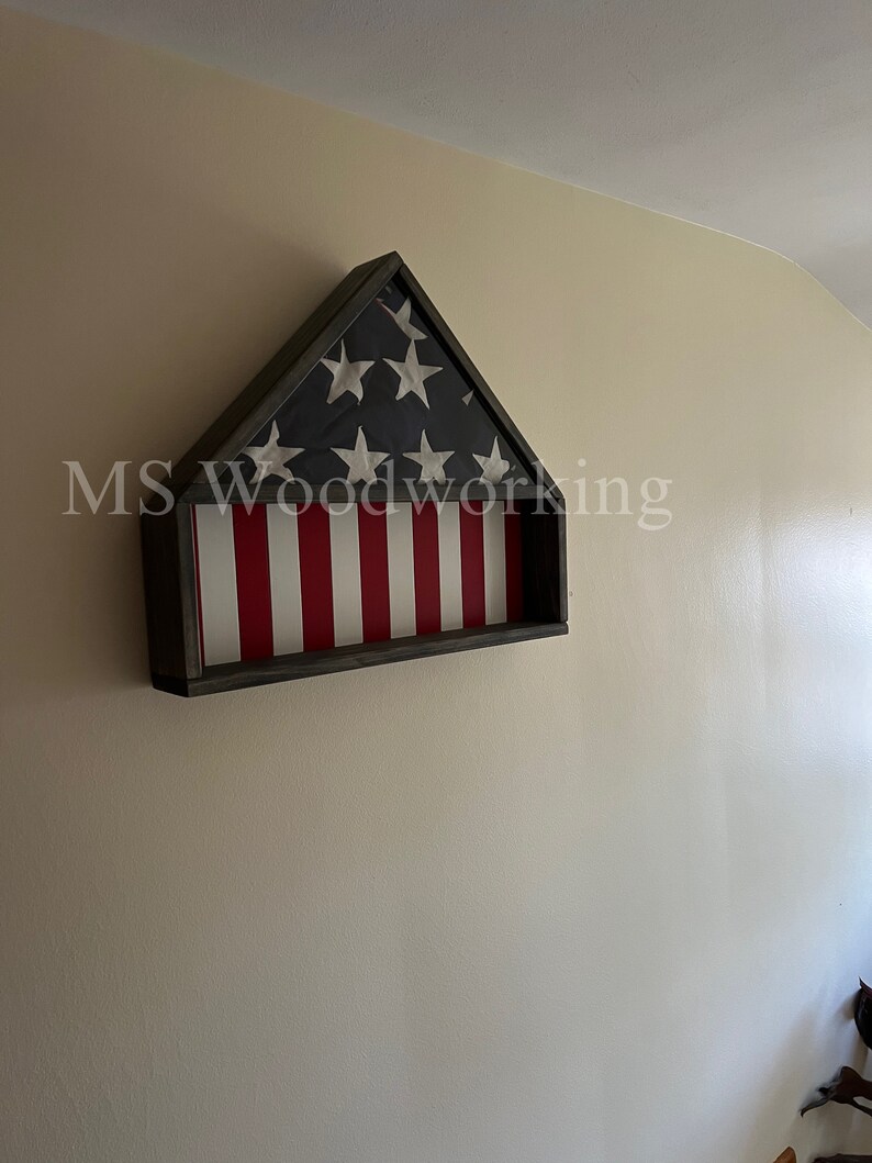 Solid Wood Burial Flag Display - Etsy