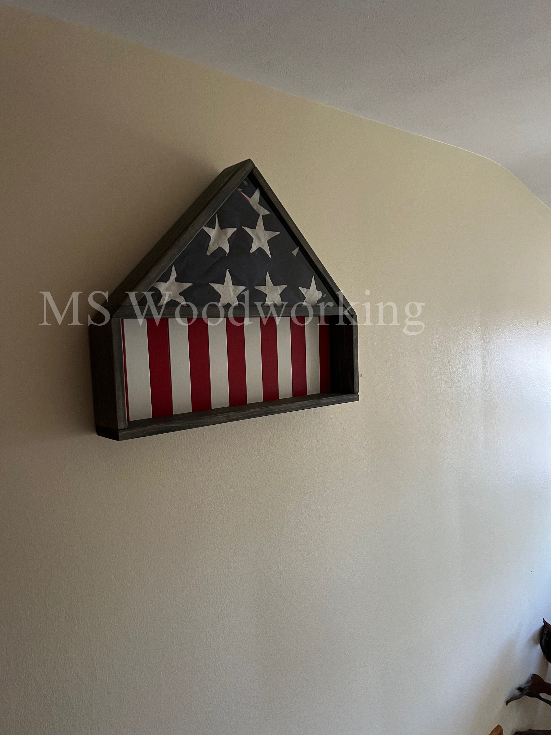 Solid Wood Burial Flag Display - Etsy