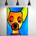 Abstract Dog Painting Original Modern Home Decor LARGE Canvas Wall Art ...