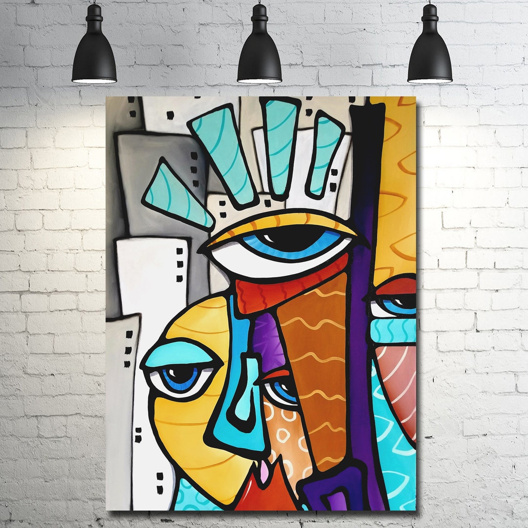 Abstract Painting Modern Pop Art Original Canvas Print by Fidostudio ...