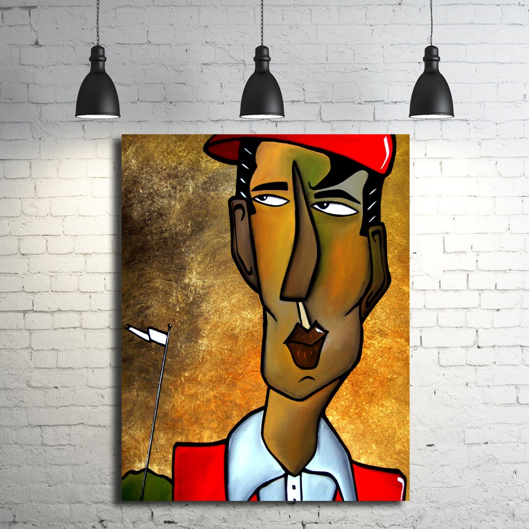 Abstract Golf Painting Modern Home Decor LARGE Canvas Wall Art by ...
