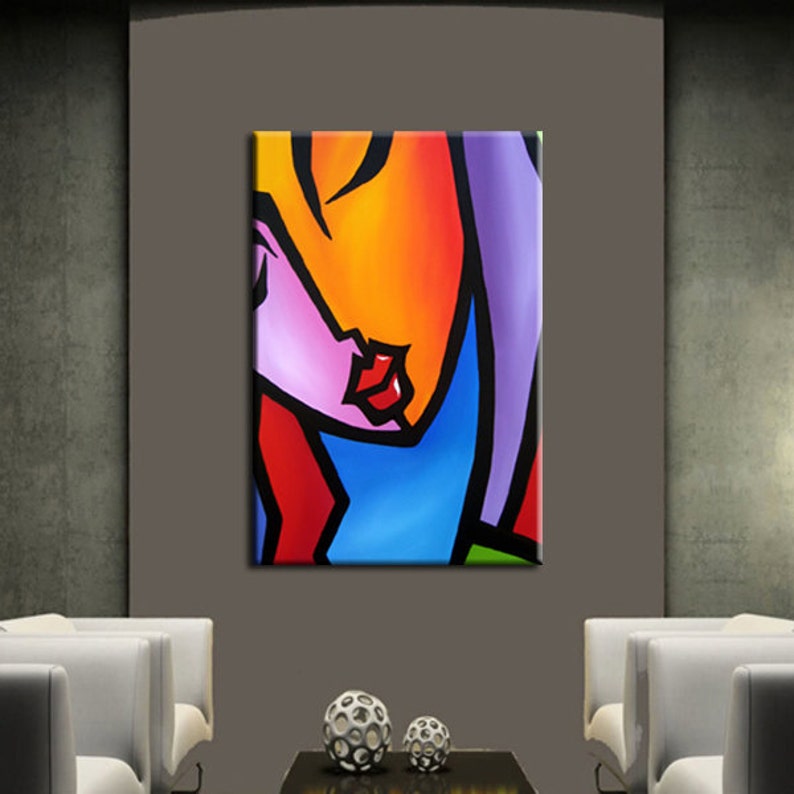 Original Abstract Painting Modern Pop Art Contemporary Large Portrait ...