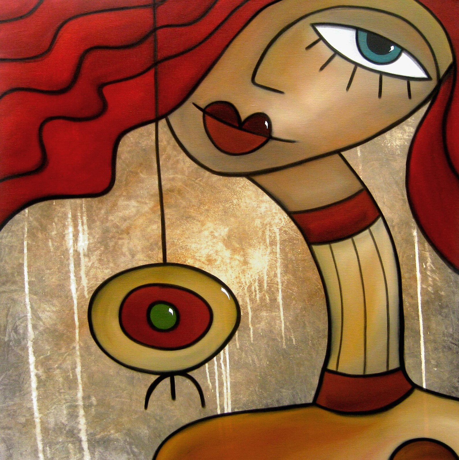 Abstract Painting Modern Pop Art Original Woman Canvas Print by ...