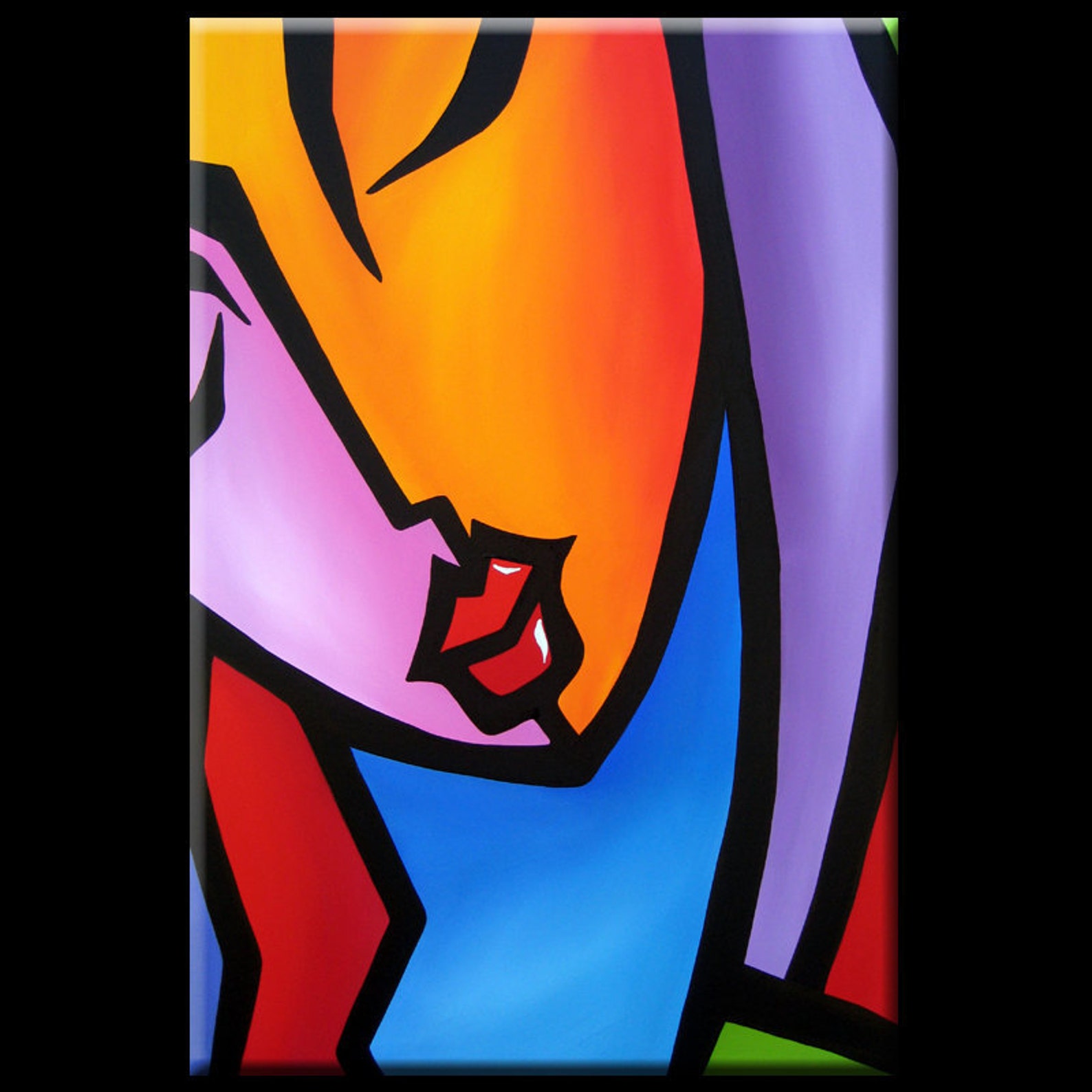 Original Abstract Painting Modern Pop Art Contemporary Large Portrait ...