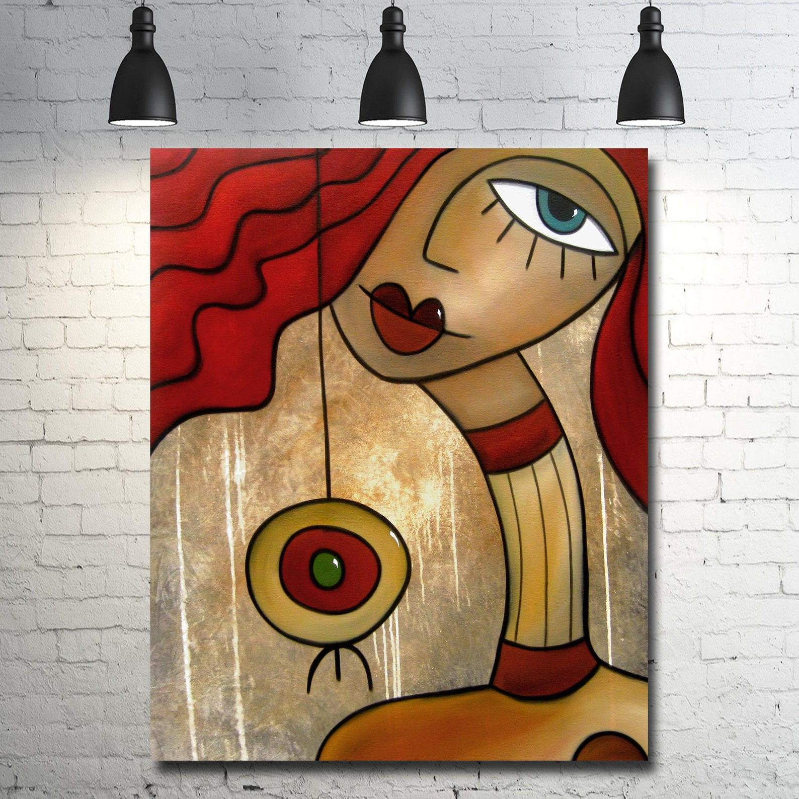 Abstract Painting Modern Pop Art Original Woman Canvas Print by ...