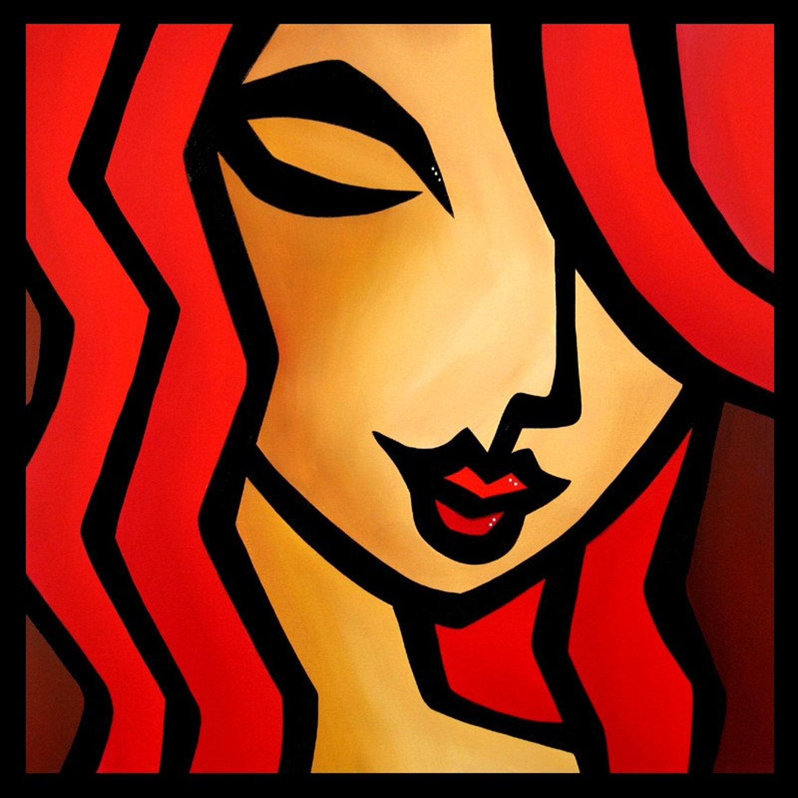 Inferno - Original Abstract Painting Modern Pop Art Contemporary ...