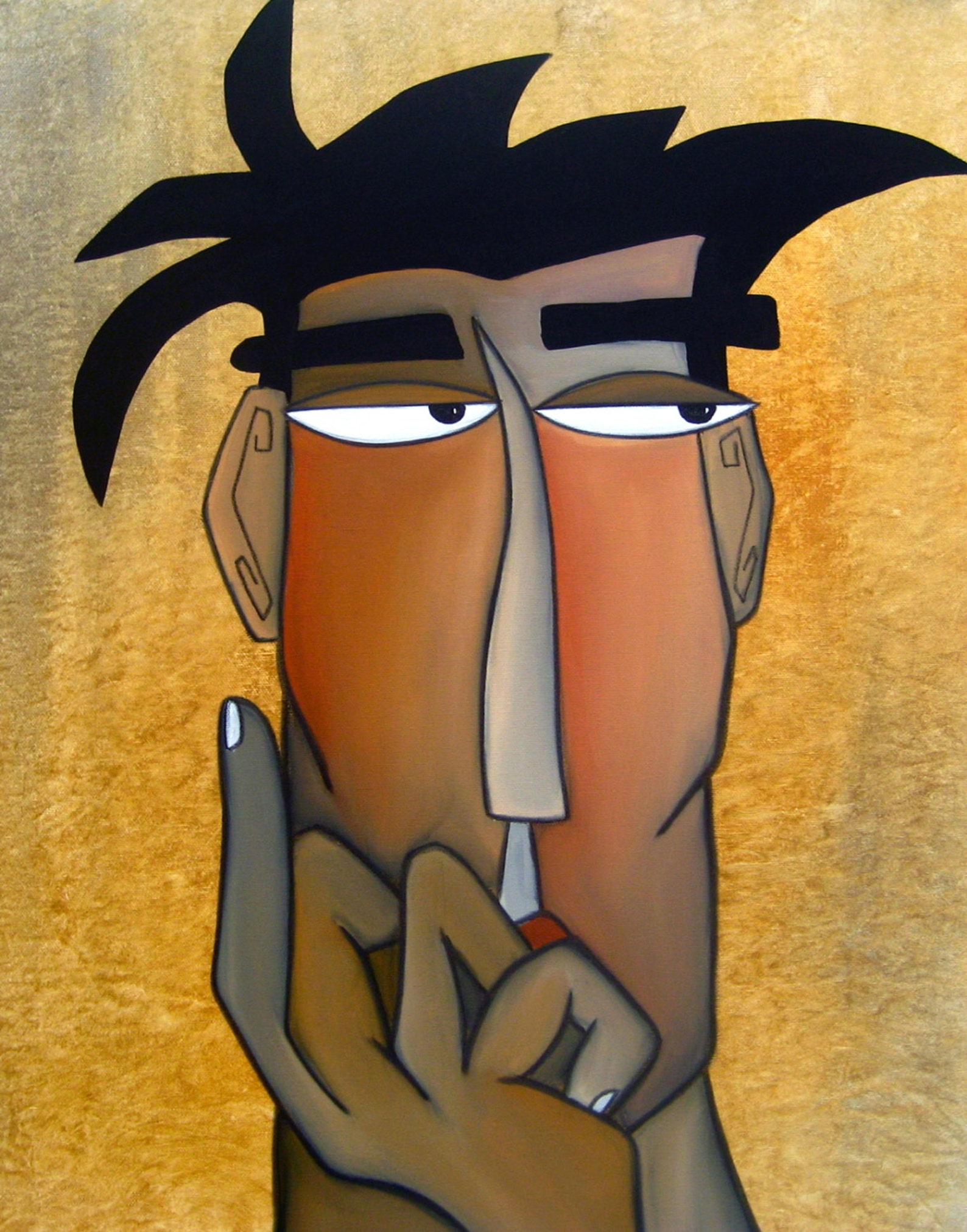 Abstract Face Art Painting Modern Home Decor HUGE Canvas Woman by ...