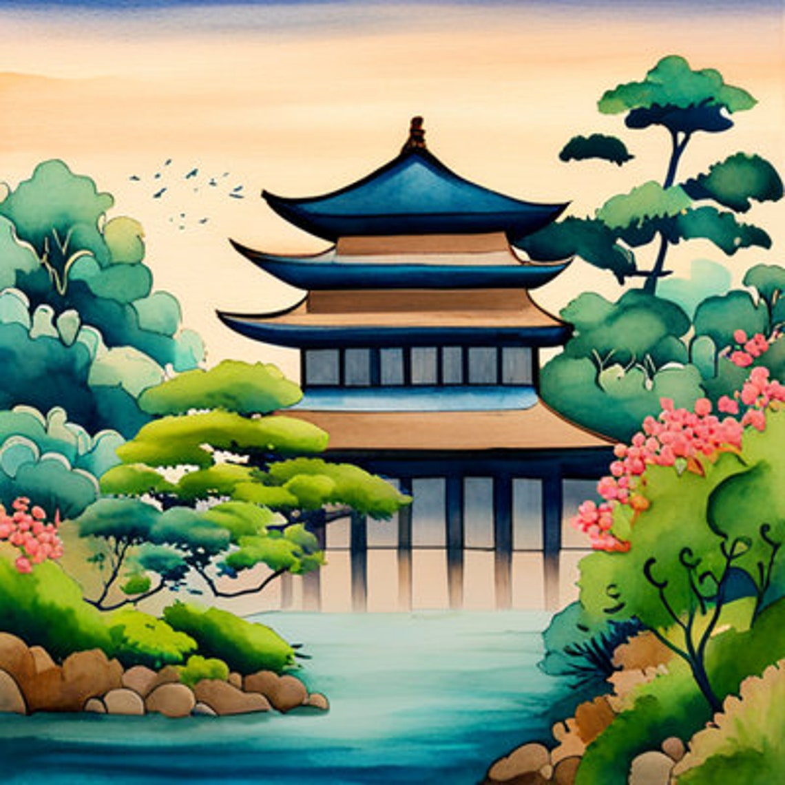 Japanese Countryside Digital Download Bundle, Outdoor Scenery, Nature ...