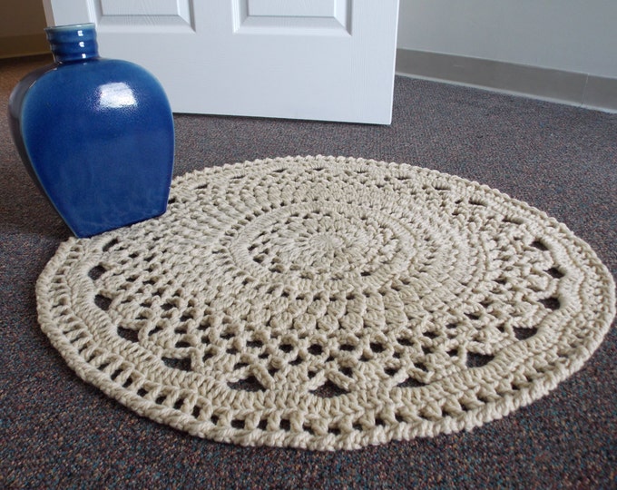 Natural Ivory Linen Colored Circle Doily Rug Wall Hanging - Etsy
