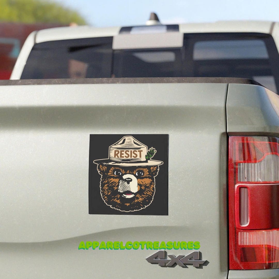 Smokey the Bear Resist Sticker, Bear Resist Sticker, Resist Fascism ...