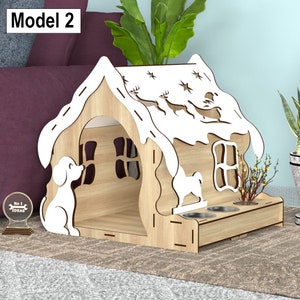 2 Versions of Lovely Dog House DXF, Gifts for Pets, Dog House Plans ...