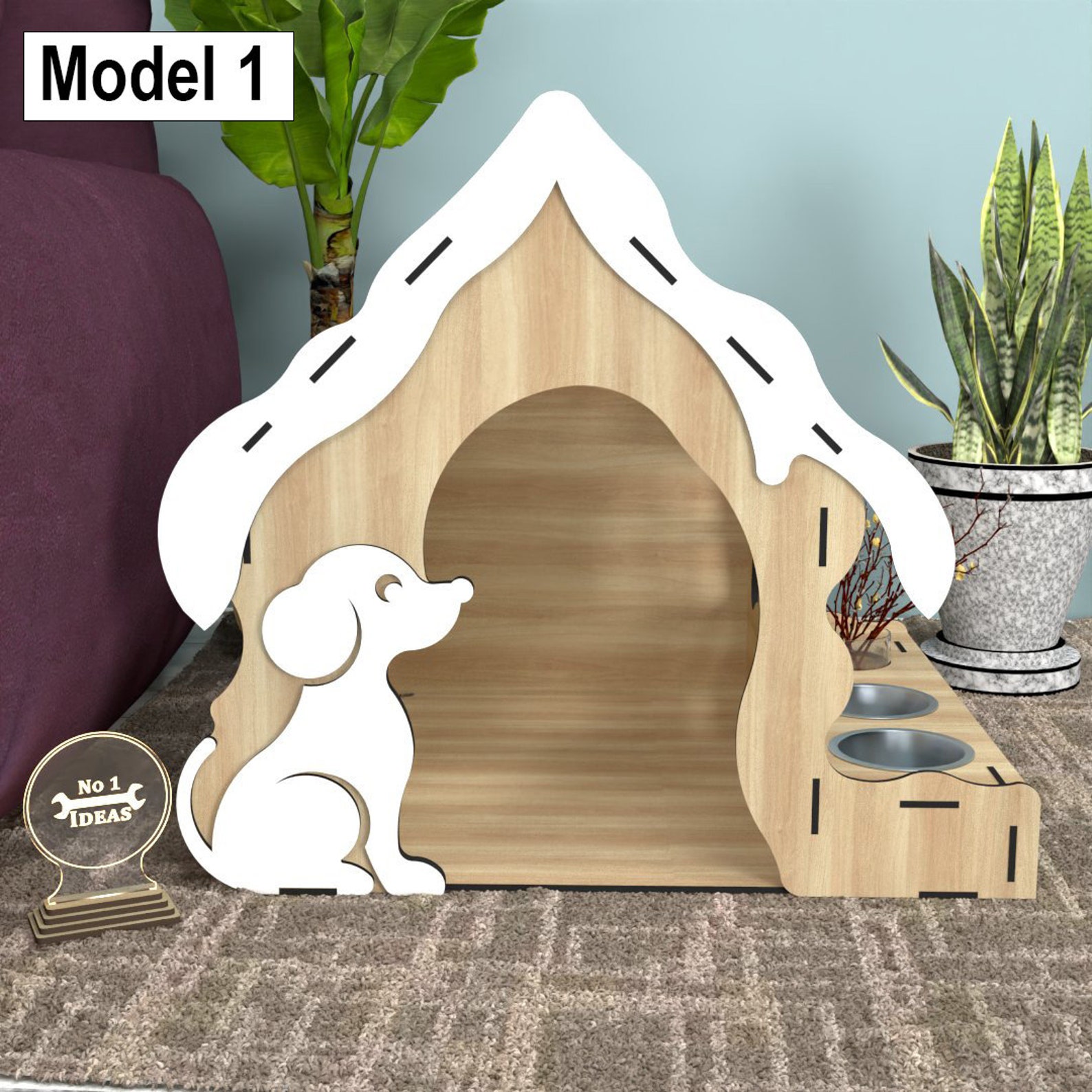 2 Versions of Lovely Dog House DXF, Gifts for Pets, Dog House Plans ...