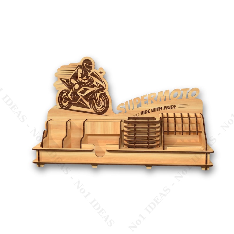 Motorcycle Desk Organizer Laser Cut, Birthday Gift, Desk Storage, Laser ...