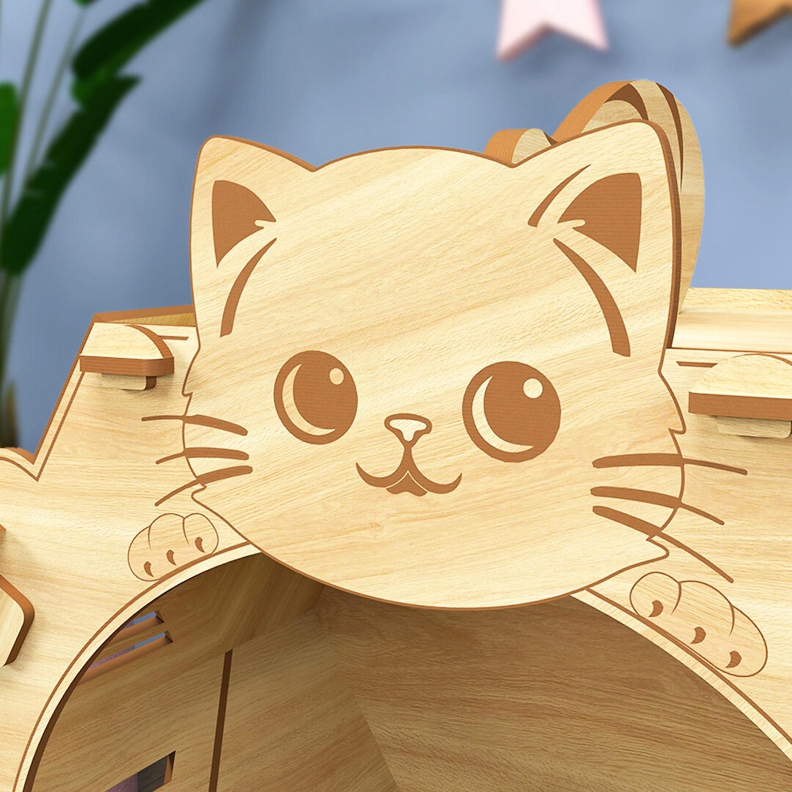 Hexagon Wooden Cat House Laser Cut, Gifts for Pets, Pet House Svg, Cat ...