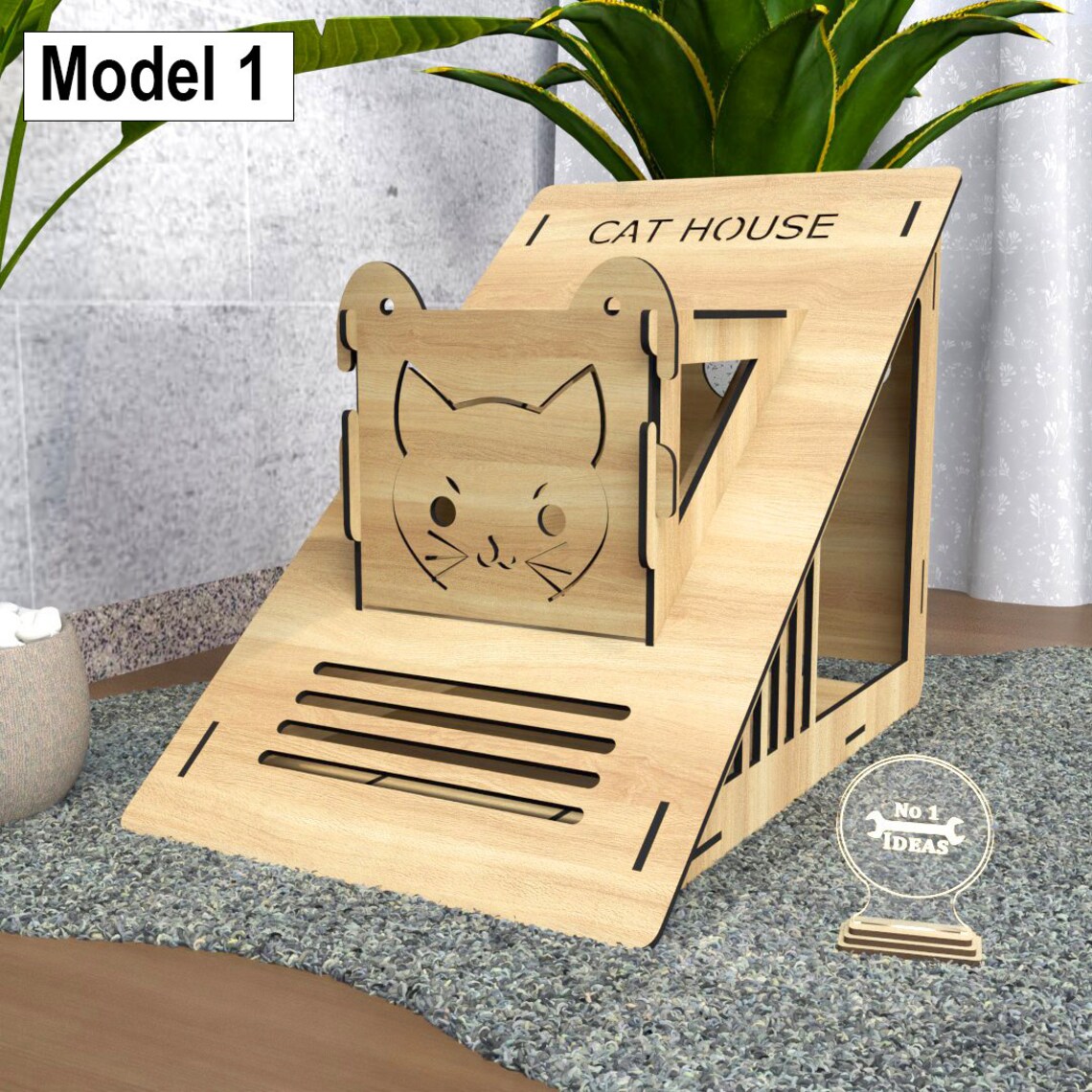 3 versiones de Cozy Triangle Cat House DXF, Cat House SVG, Regalos para ...