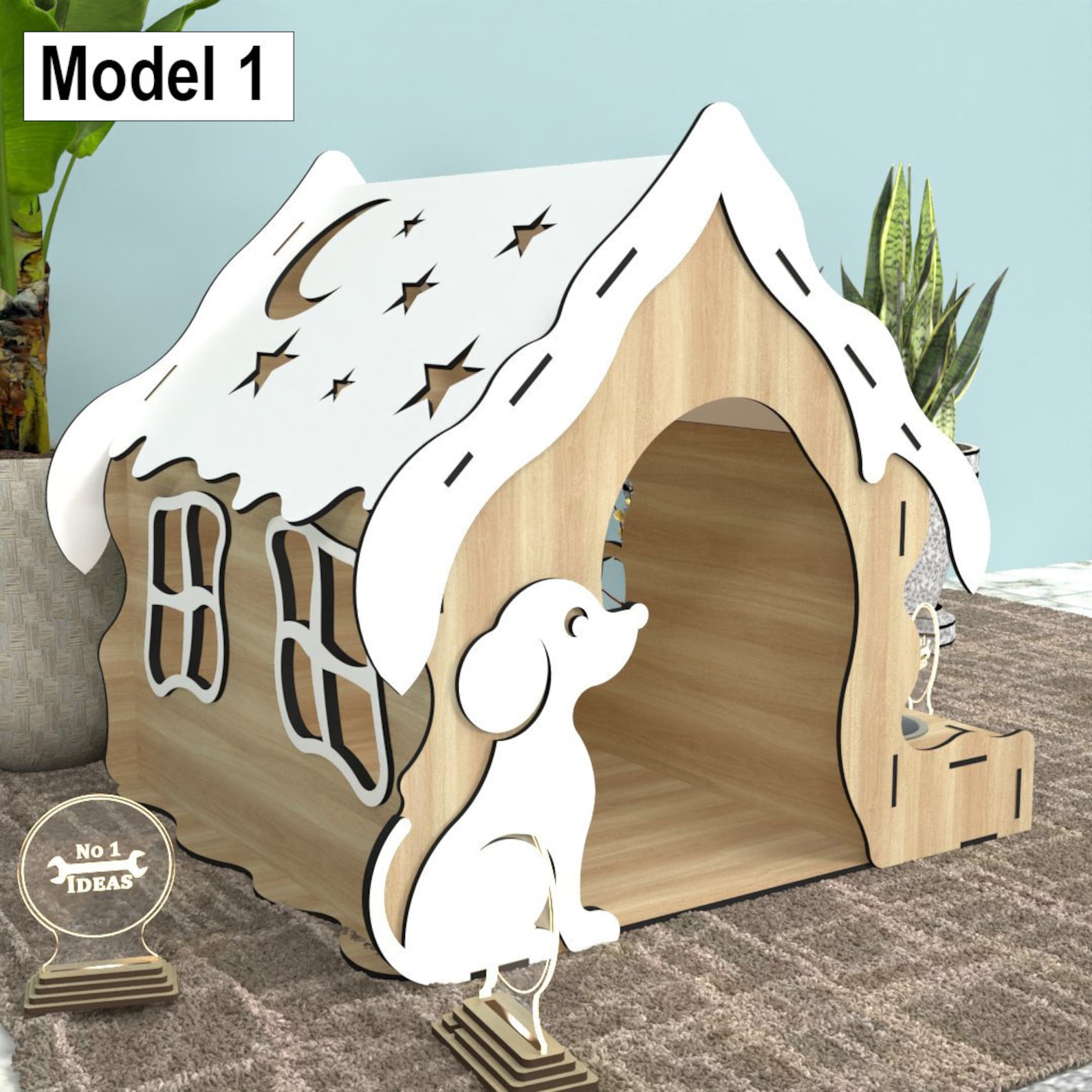 2 Versions of Lovely Dog House DXF, Gifts for Pets, Dog House Plans ...