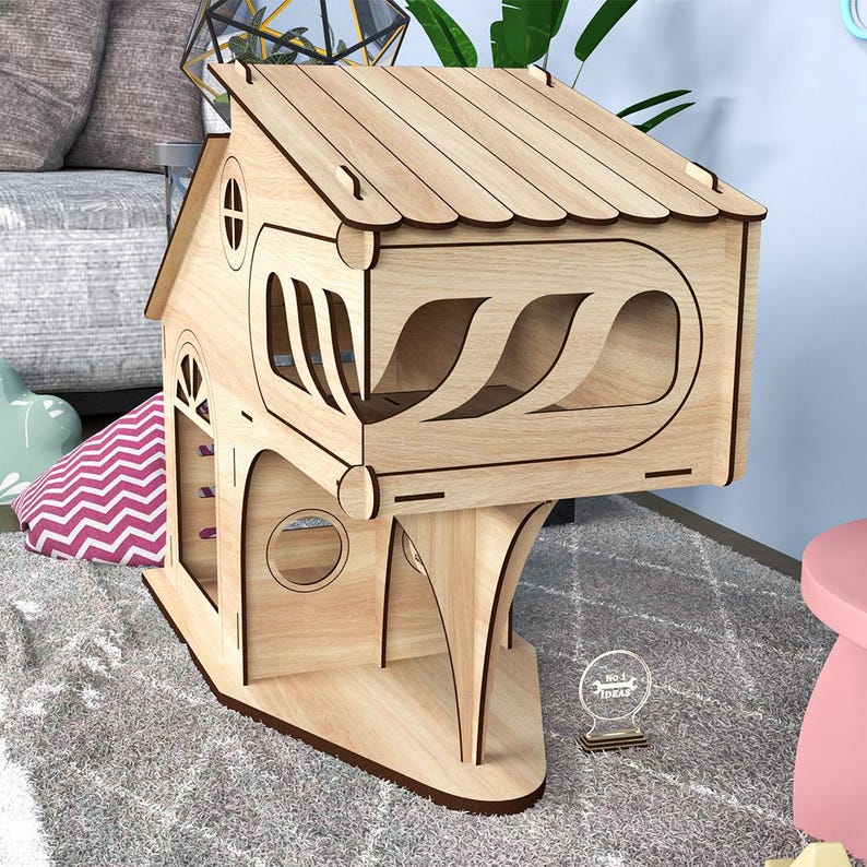 Cat House With Name for Cat Laser Cut, Pet House Svg, Gifts for Pets, Cnc Cat House, Cat Home ...