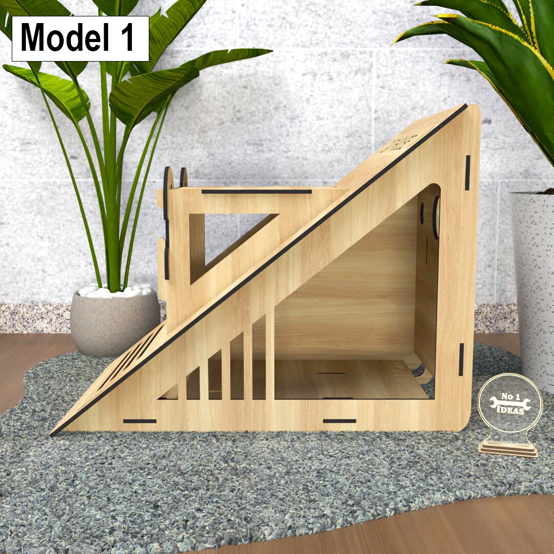 3 Versions of Cozy Triangle Cat House DXF, Cat House SVG, Gifts for ...