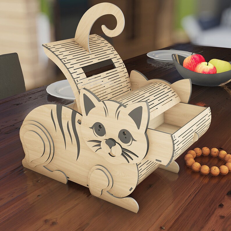 Laser Cut Cat Tissue Box File, Napkin Holder SVG (digital Download) - Etsy