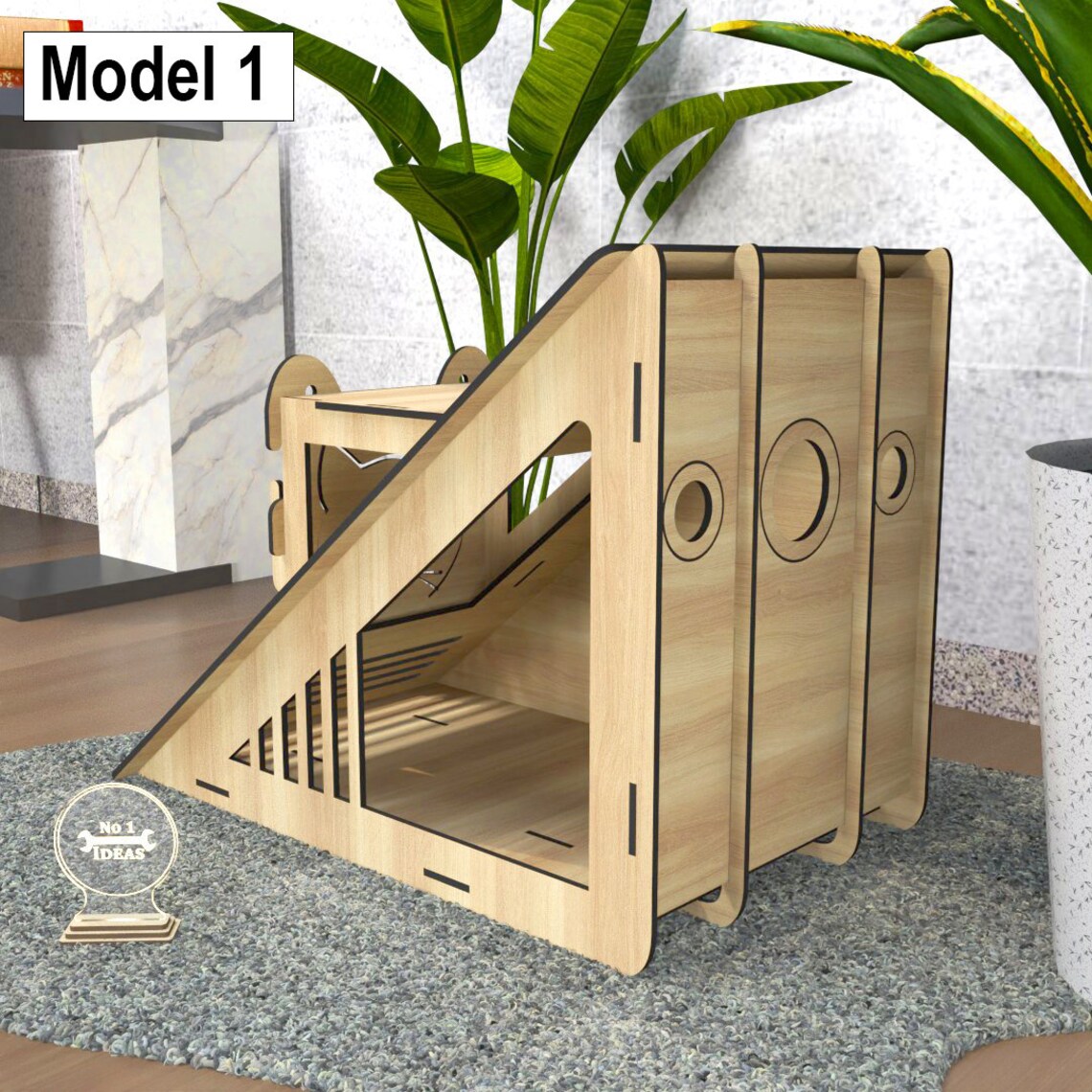 3 Versions of Cozy Triangle Cat House DXF, Cat House SVG, Gifts for ...