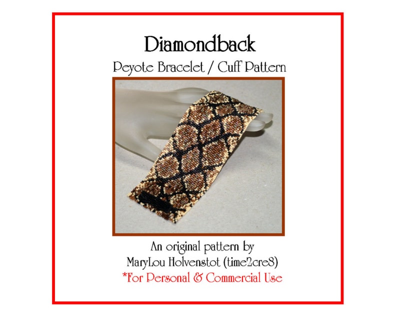 DIAMONDBACK Peyote Cuff Bracelet Pattern / Beadwoven Jewelry - Etsy