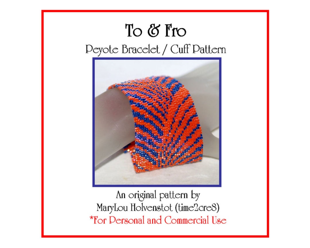 TO and FRO Peyote Bracelet Pattern - Modern Curves Fan Shapes Flowing ...