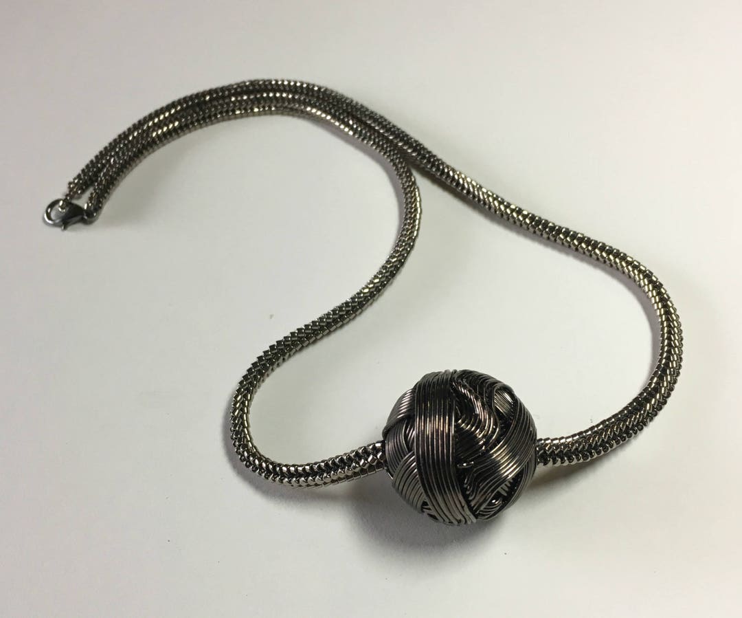 Gunmetal Gray Ndebele Rope Necklace: Industrial Wire Bead Jewelry - Etsy