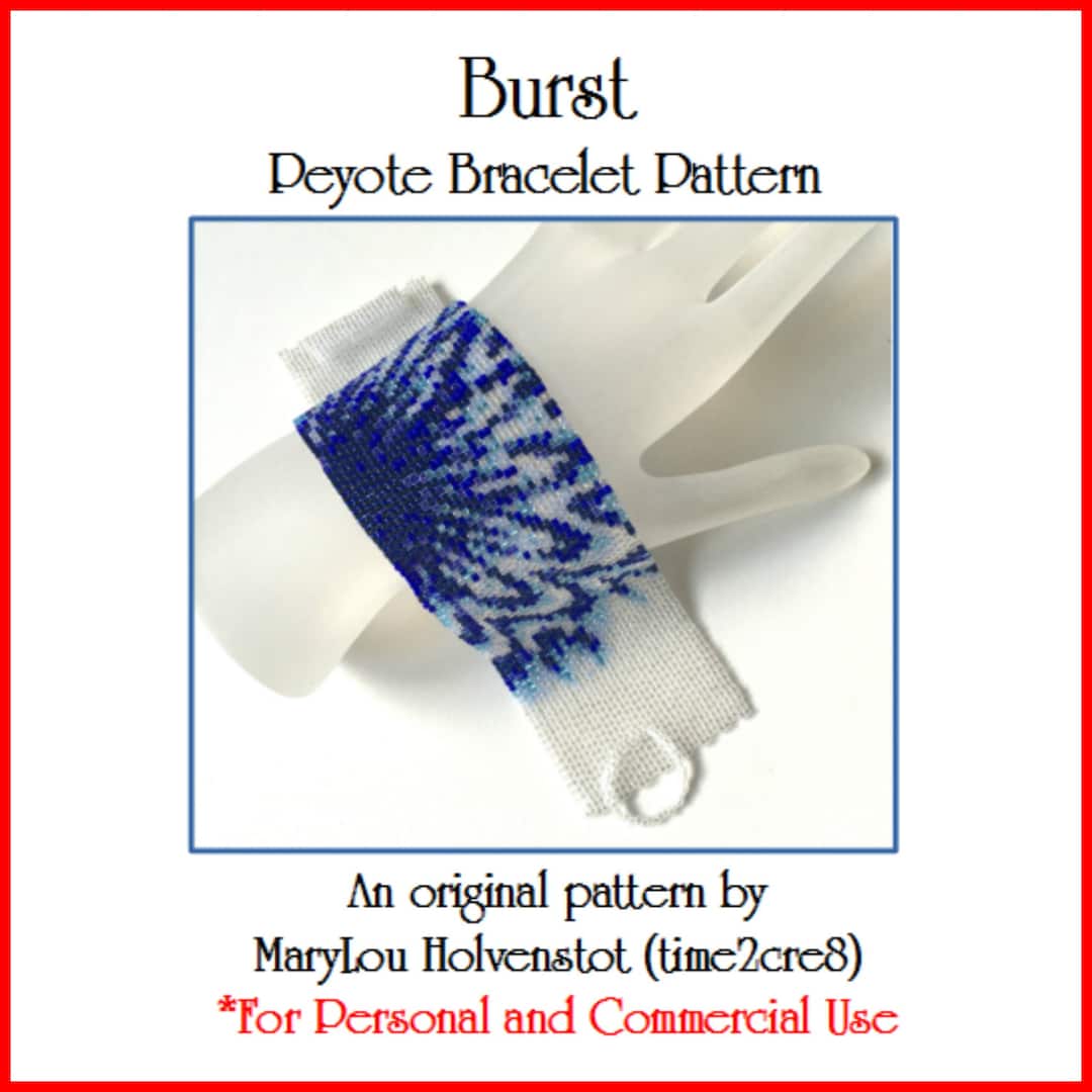 BURST Peyote Wide Bracelet Pattern - Beadwoven Jewelry Tutorial PDF ...
