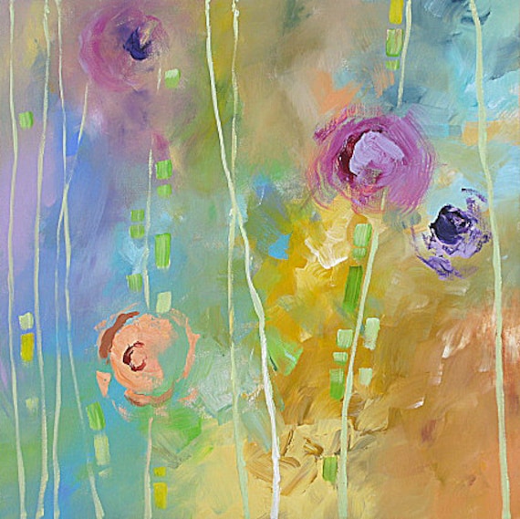 Giclee Print of Original Acrylic Abstract Floral Painting Made | Etsy