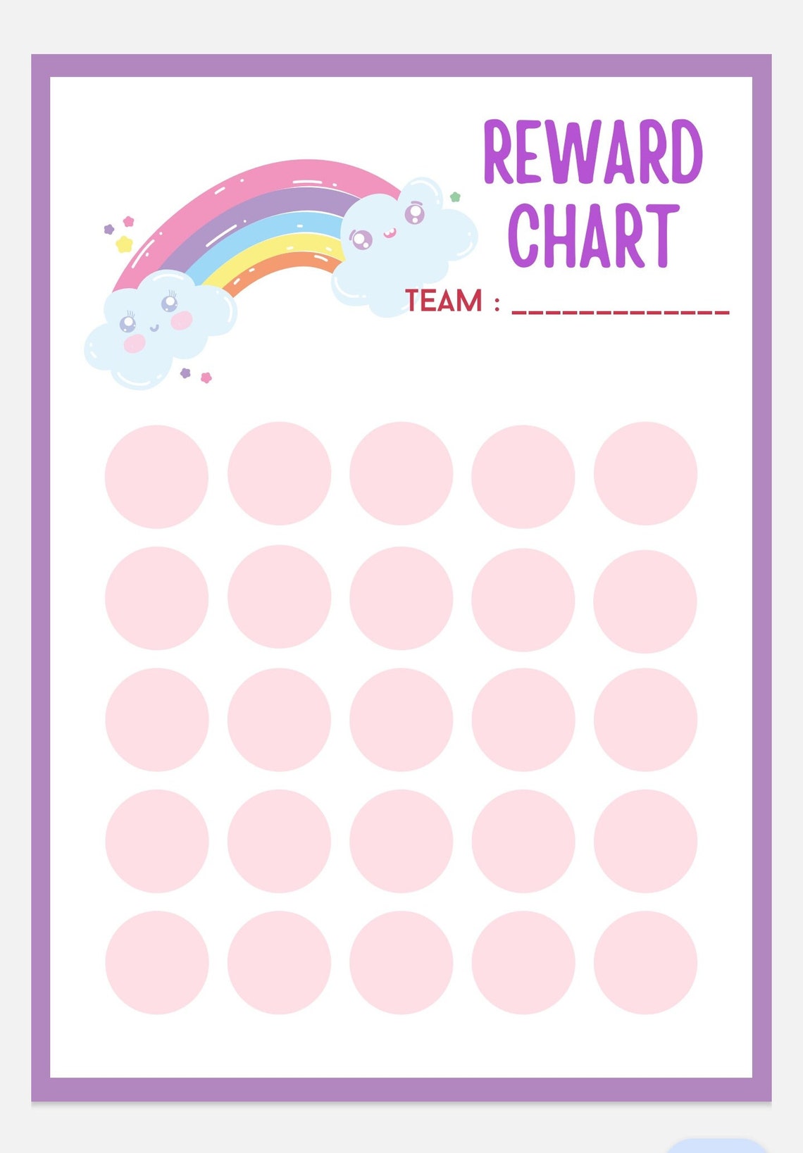 Student Reward Chart - Etsy