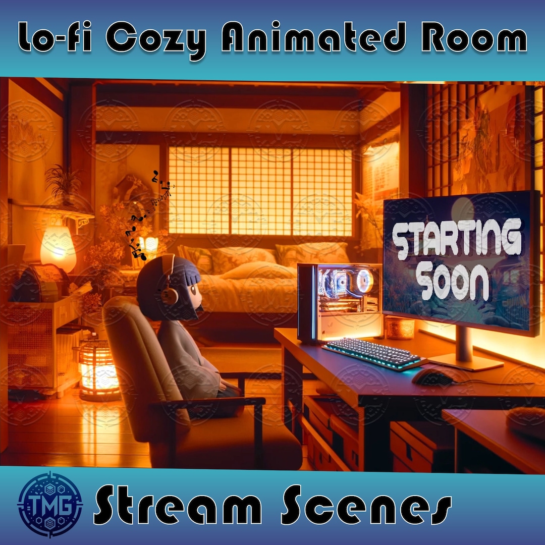 Animated Twitch Screens Cozy PC Room, Japanese Girls, Lofi Room, Stream ...