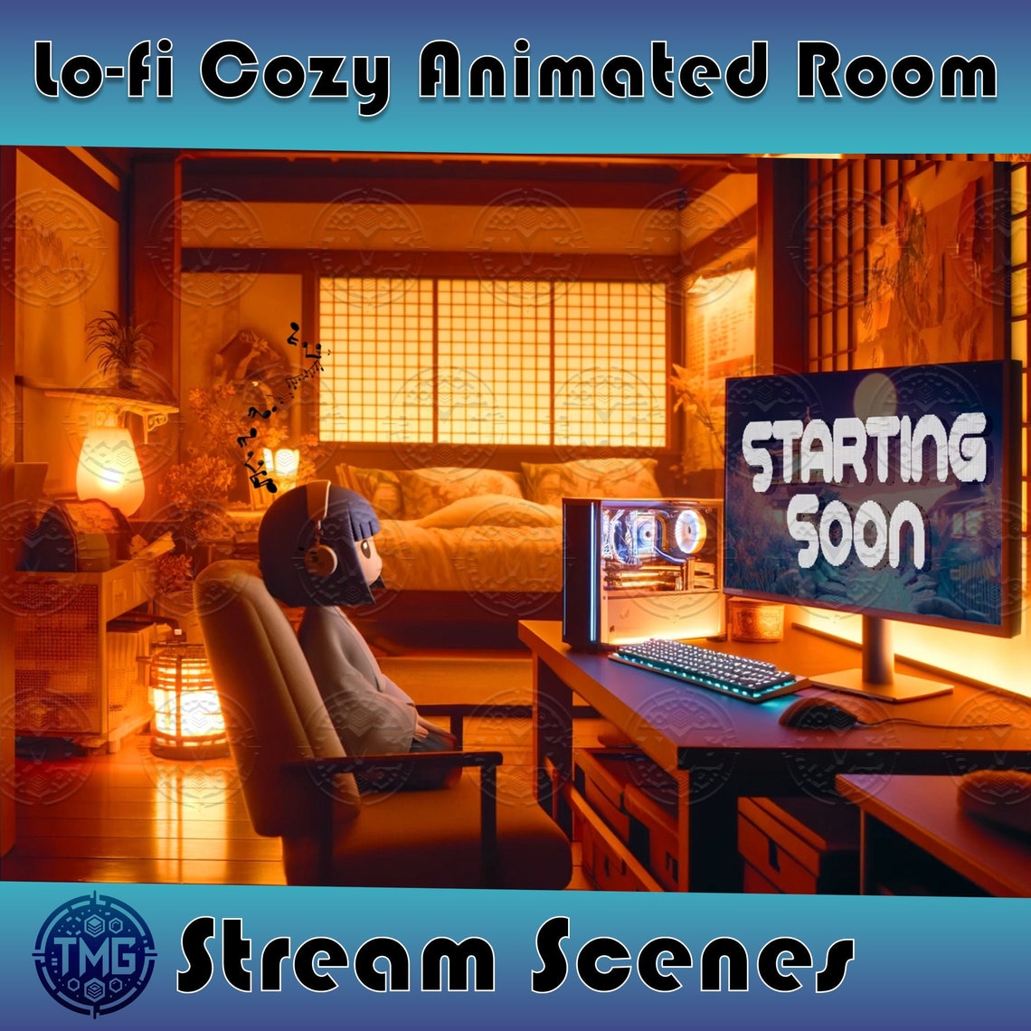 Animated Twitch Screens Cozy PC Room, Japanese Girls, Lofi Room, Stream ...