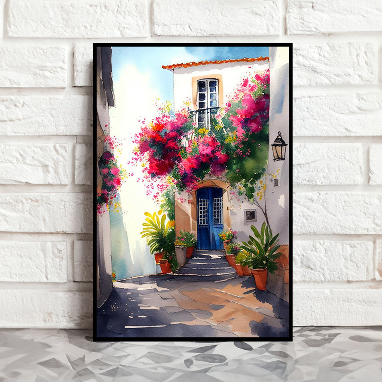 Beautiful Landscape Obidos Poster, Gift Home Decor, A5 A4 A3 A2 A1 ...