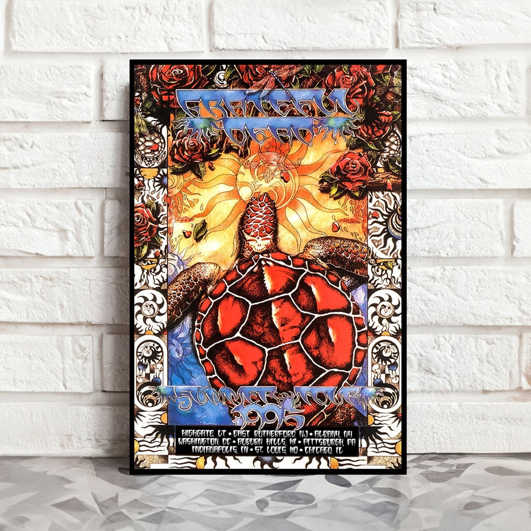 Grateful Dead Tour 1995 Concert Poster Rock Music, Vintage Wall Art ...